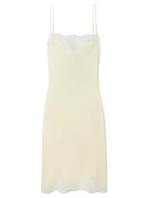 Stella McCartney Lace-trimmed Satin Midi Dress - Yellow