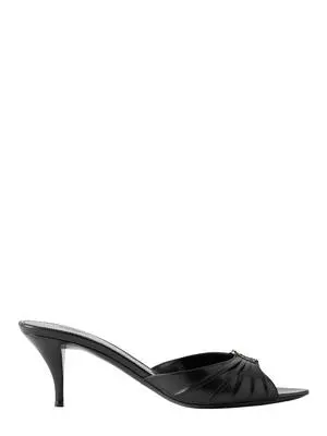 Saint Laurent Babylone Embellished Glossed-leather Mules - Black