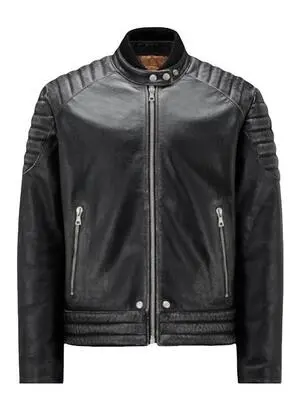 Moncler X Palm Angels Vicsek Leather Down Jacket - Black