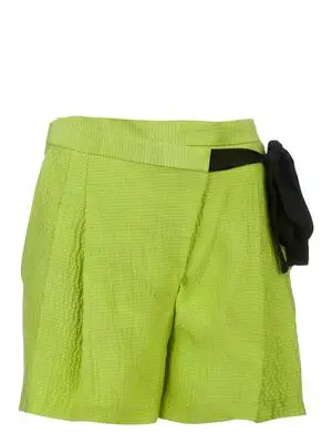 Matthew Williamson Silk Blend Belt Tie Shorts - Green