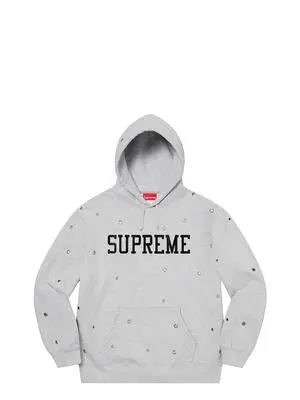 Supreme Eyelet Hooded Sweatshirt - Grey