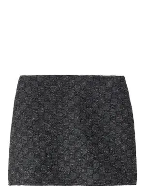 Gucci Wool-blend Tweed Jacquard Mini Skirt - Gray