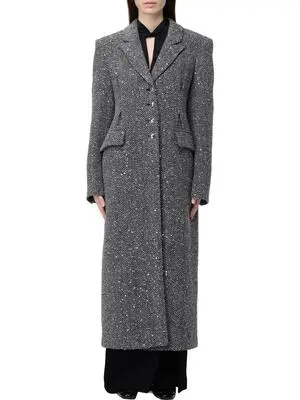 Alessandra Rich Tailored Long Coat - Grey