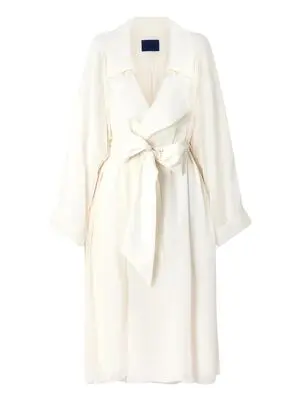 Sharon Wauchob Lee Belted Silk-blend Trench Coat - Cream