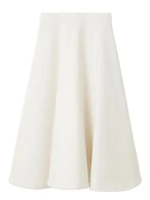Max Mara Jersey Midi A-line Skirt - Ivory