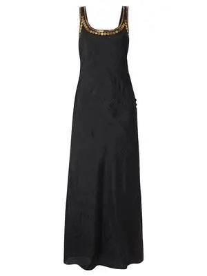 Alix Of Bohemia Adele Silk-faille Midi Dress - Black