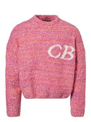 COLE BUXTON Intarsia-logo Bouclé Wool-blend Jumper - Pink