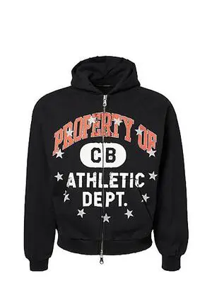 COLE BUXTON Brand-print Cotton-jersey Hoody - Vintage Black