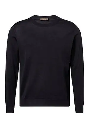 OSCAR JACOBSON Miguel Round-neck Wool Jumper - Night Blue