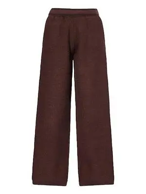 THE COUTURE CLUB Contrast-stripe Straight-leg Knitted Jogging Bottoms - Chocolate
