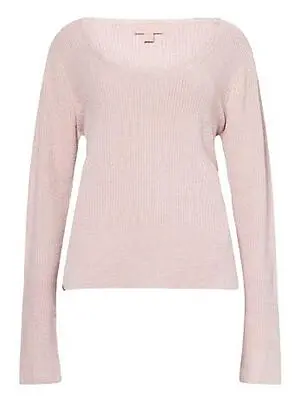 Barefoot Dreams Ribbed Scoop-neck Jersey Top - Teaberry