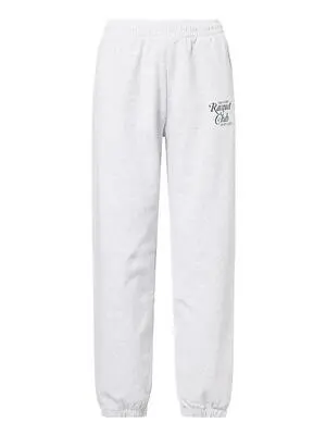 SPORTY & RICH Nyrc Logo-print Cotton-jersey Jogging Bottoms - Heather Gray