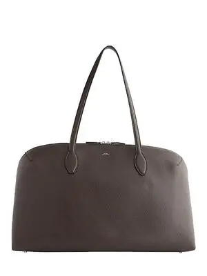 TOTEME Leather Tote Bag - Dark Chocolate