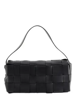 ST. AGNI Envelope Mini Leather Tote Bag - Black