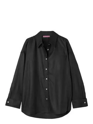 THE ELDER STATESMAN Brushed Wool And Cashmere-blend Shirt - Black