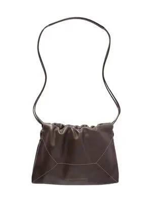Brunello Cucinelli Embellished Leather Shoulder Bag - Brown