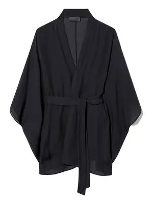 NILI LOTAN Kima Silk Kimono - Black