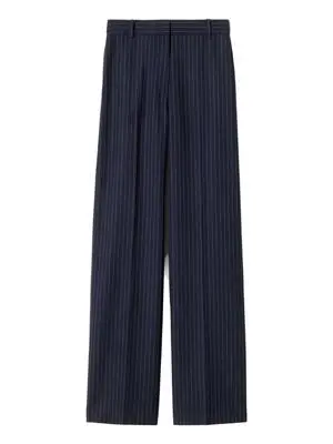 NILI LOTAN Rivers Wool Pant - Dark Navy Pinstripe