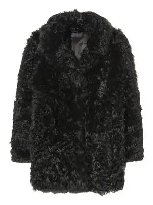 NILI LOTAN Josie Shearling Coat - Black