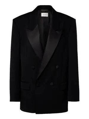 Saint Laurent Double-breasted Wool Blazer - Black