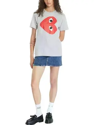 Play Comme Des Garcon Sideways Heart Tee - Grey
