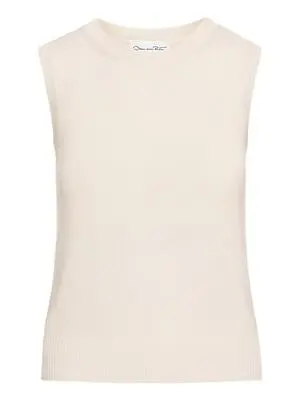 Oscar De La Renta Virgin Wool Tank - White