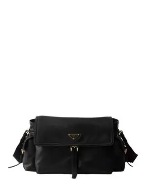 Prada Large Explore Leather Shoulder Bag - Black