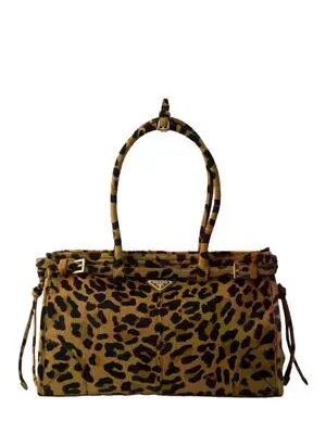Prada Printed Bonnie Large Tote - Brown
