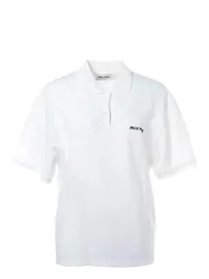 Miu Miu Logo Polo Shirt - White