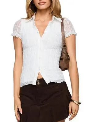 Princess Polly Melaniya Lace Button Up Top - White