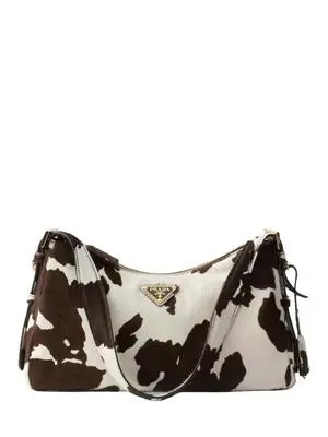 Prada Medium Aimèe Printed Shoulder Bag - White