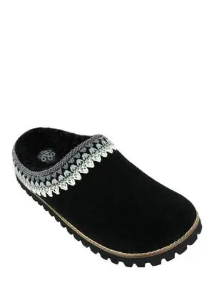 THE SAK Bolinas Suede Clogs Black Shearling
