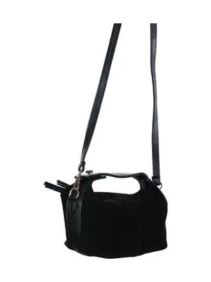FOREVER & ALWAYS SHOES Island Shoulder Bag - Black Suede