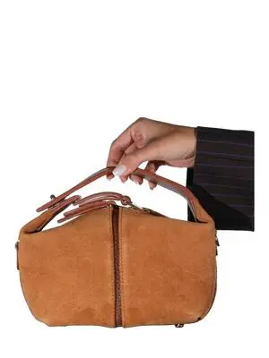 FOREVER & ALWAYS SHOES Island Shoulder Bag Cognac Suede