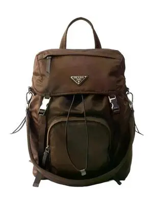 Prada Logo-detail Backpack - Brown