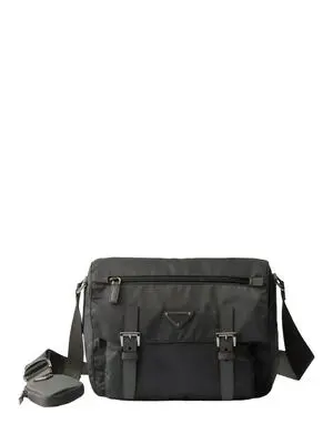 Prada Cross Body Bag With Logo Detail - Grey