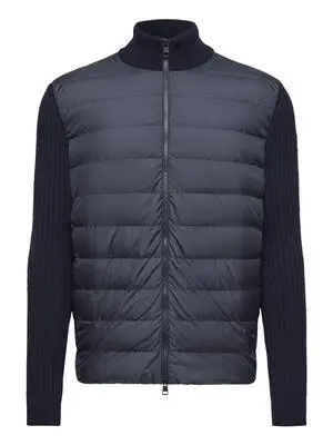 Moncler Padded Wool Zip-up Cardigan - Blue