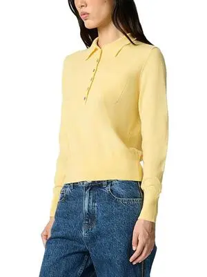 NOCTURNE Relaxed Polo Knit Sweater - Yellow
