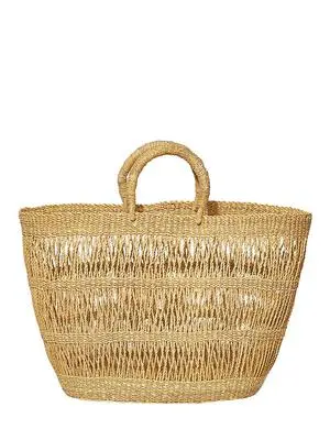 INDEGO AFRICA Large Open Weave Bolga Tote Bag - Natural