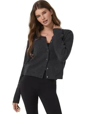 Vuori Émilie Cashmere Cardigan Charcoal Heather