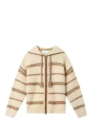 MARANT Rolian Striped Hooded Cardigan - Neutrals