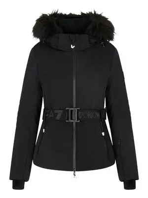 Emporio Armani Quilted Belted Jacket - Black