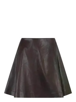 STOULS Pleated Leather Skirt