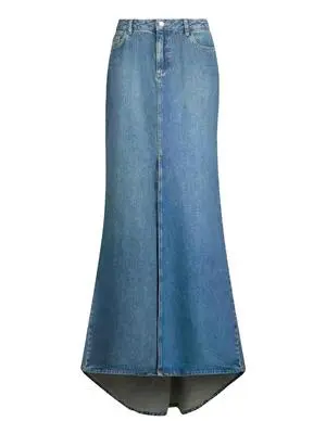 Liu Jo Mermaid Denim Skirt With Slit - Blue