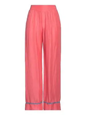 FORTE_FORTE Straight Leg Silk Pants - Red