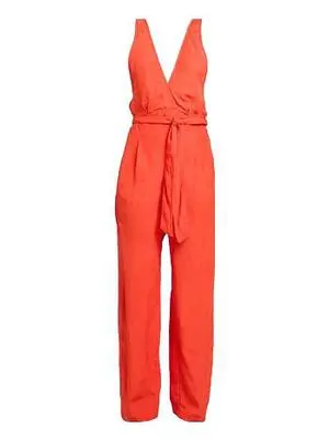 FORTE_FORTE Jumpsuit In Viscose And Linen - Tomato Red