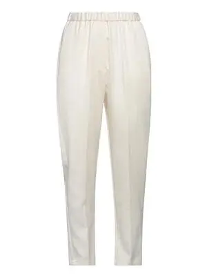 FORTE_FORTE Tapered Pants In Viscose And Virgin Wool - White