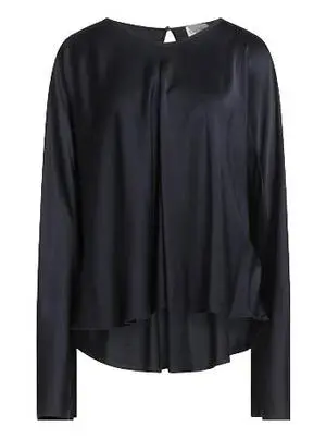 FORTE_FORTE Forte_forte Silk & Elastane Top Navy