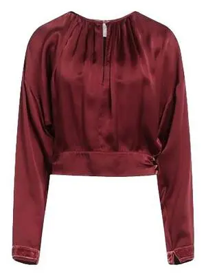 FORTE_FORTE Burgundy Satin Top - Red