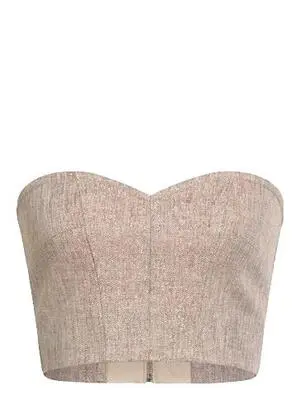 FORTE_FORTE Woven Corset Top - Brown